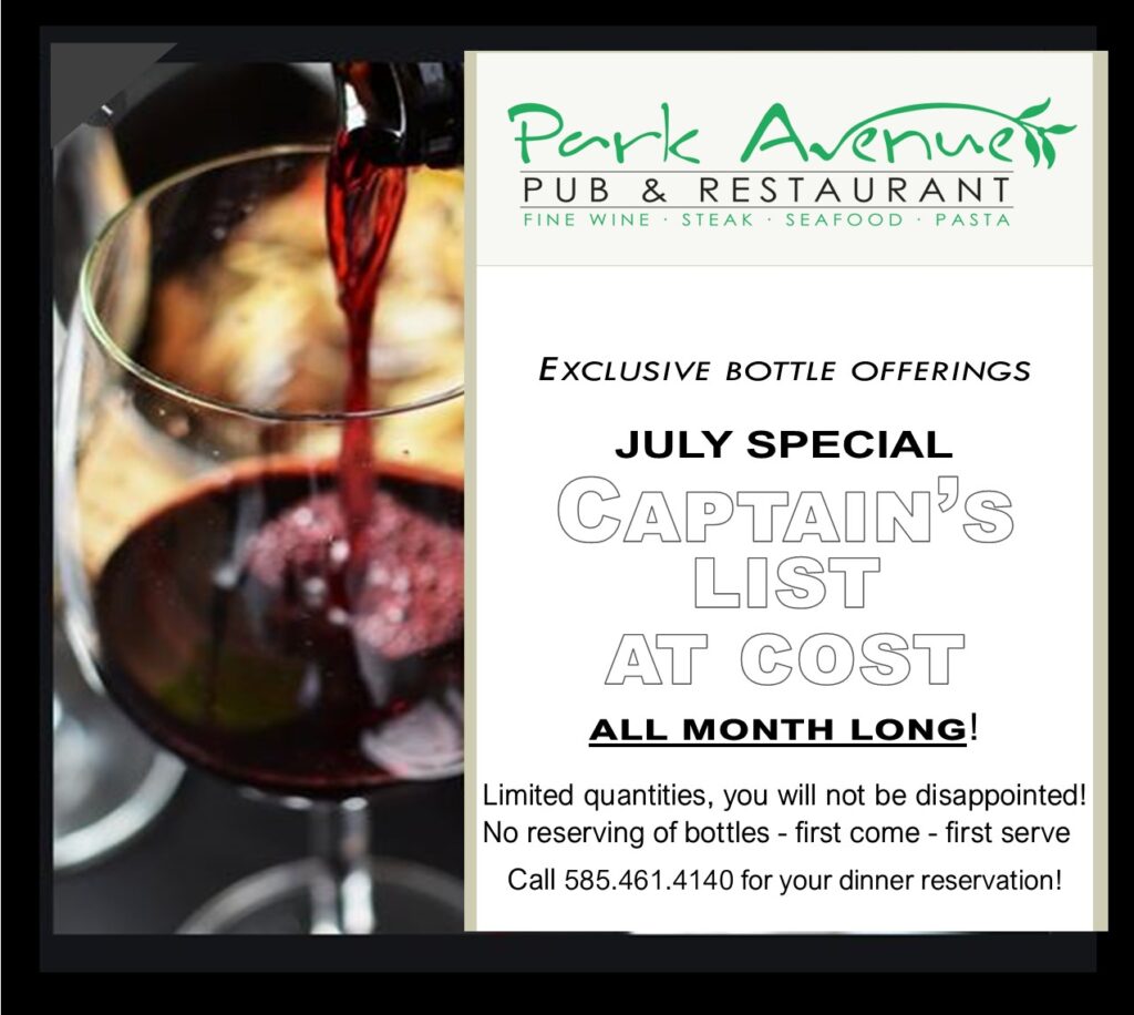 Wine List - Park Ave Pub